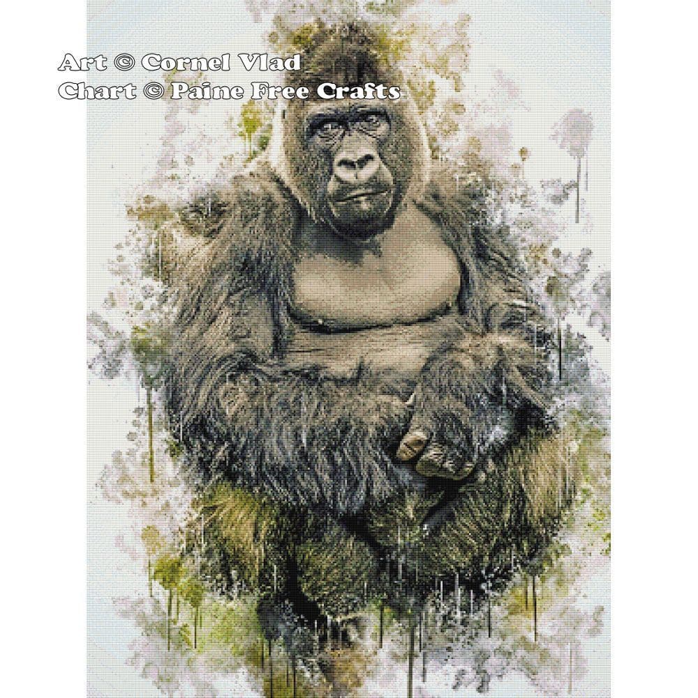 Gorilla CV by Paine Free Crafts printed cross stitch chart