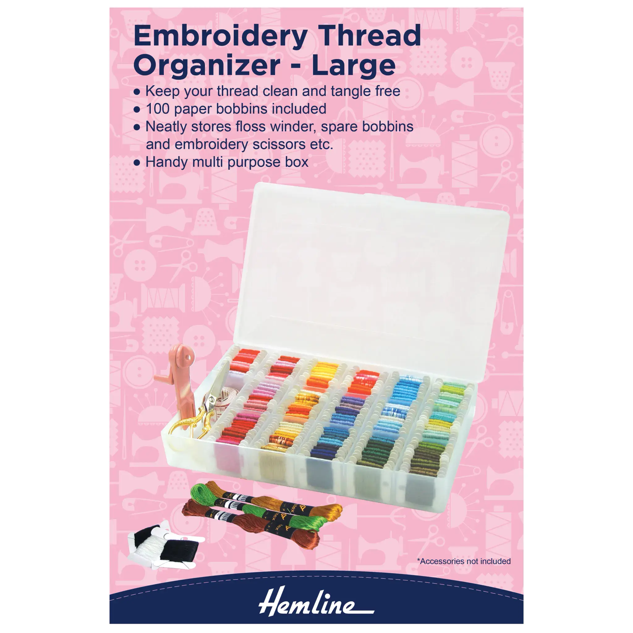 Hemline Embroidery Thread Organiser Large