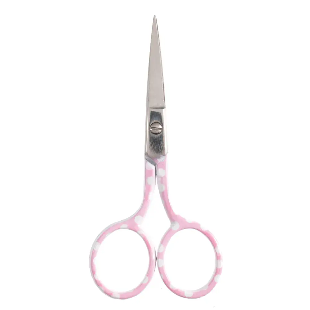 Hemline Pink Polka Dot Embroidery Scissors - 9cm