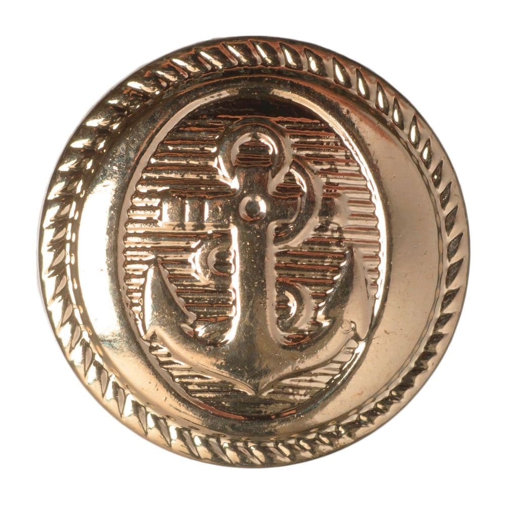 Hemline Round Anchor Gold Buttons