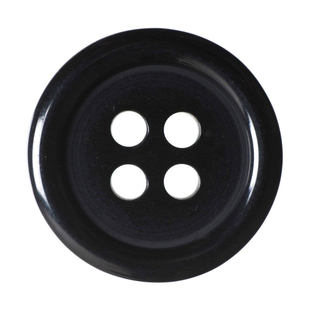 Hemline Round Black Rimmed Buttons