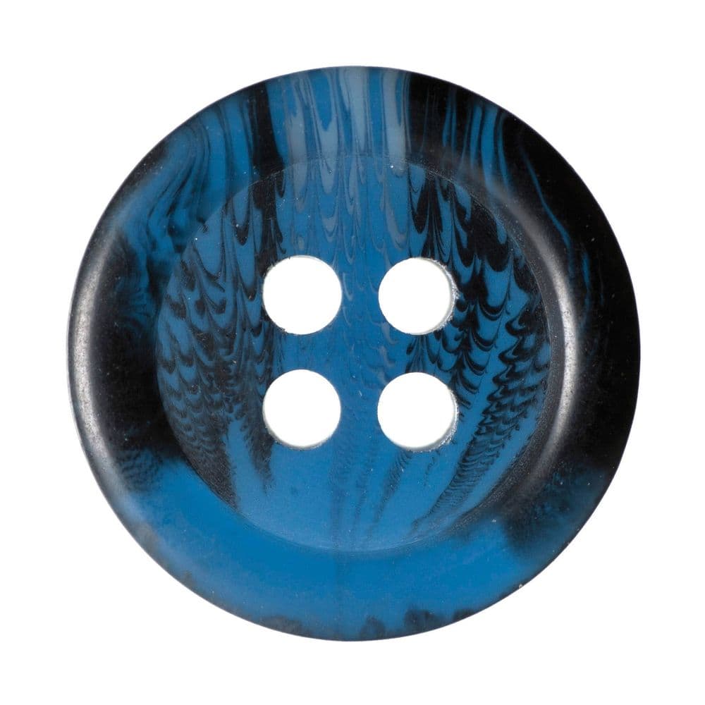 Hemline Round Blue Marble Rimmed Buttons
