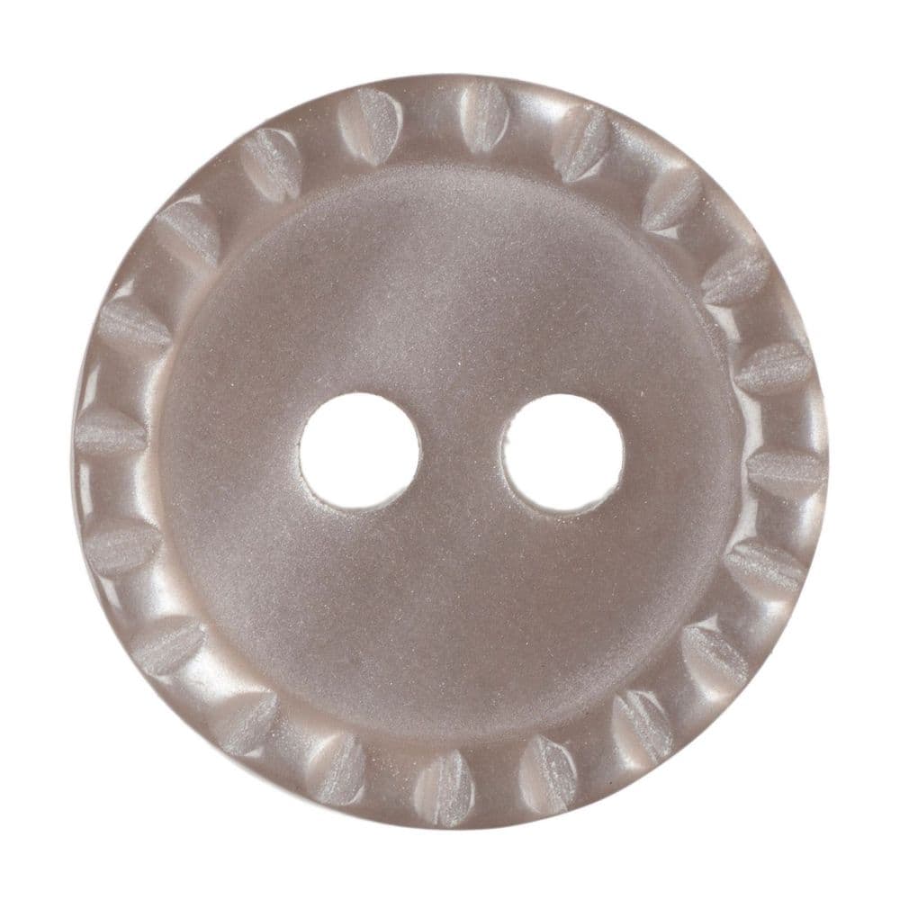 Hemline Round Brown Crimp Edge Buttons