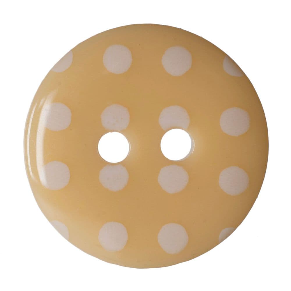 Hemline Round Cream with White Spots Buttons