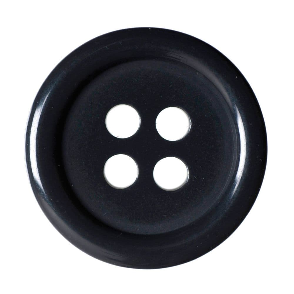 Hemline Round Dark Grey Rimmed Buttons