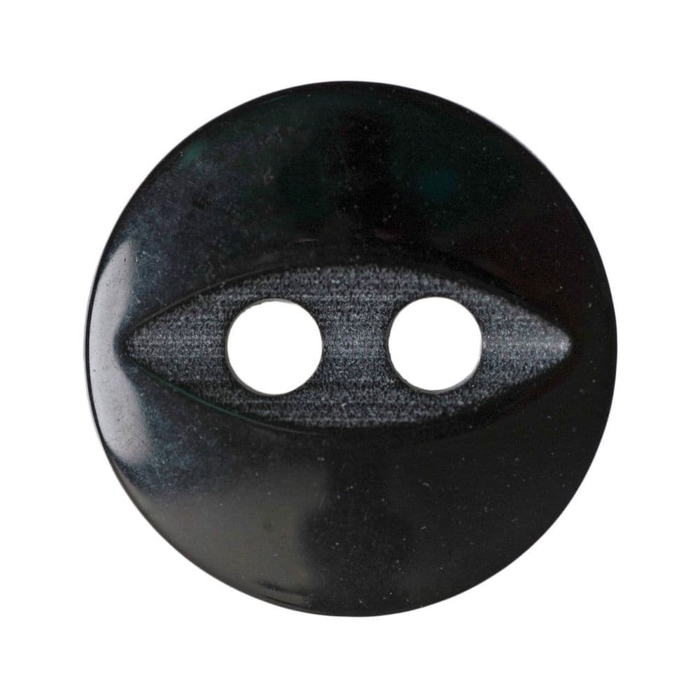 Hemline Round Fisheye Black Buttons