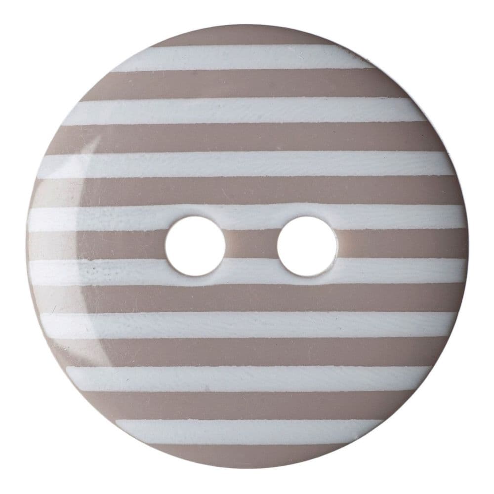 Hemline Round Grey / White Stripe Buttons