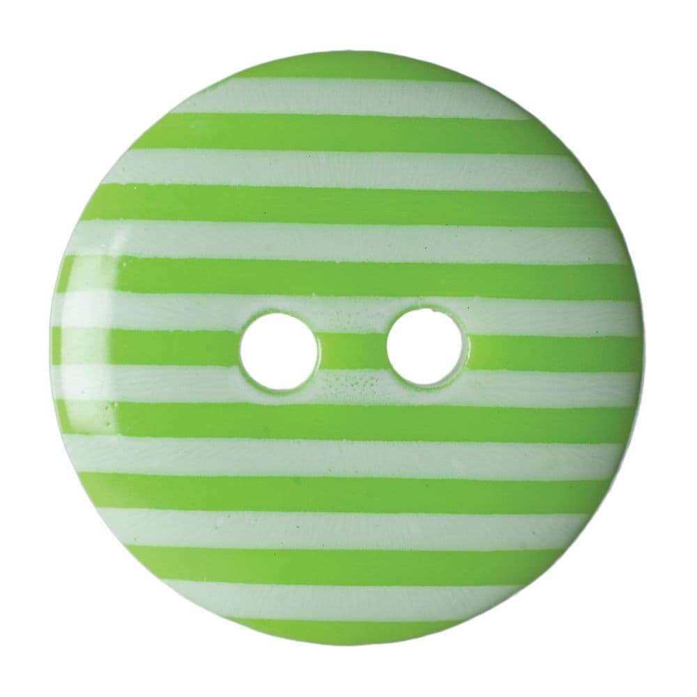 Hemline Round Lime Green / White Stripe Buttons