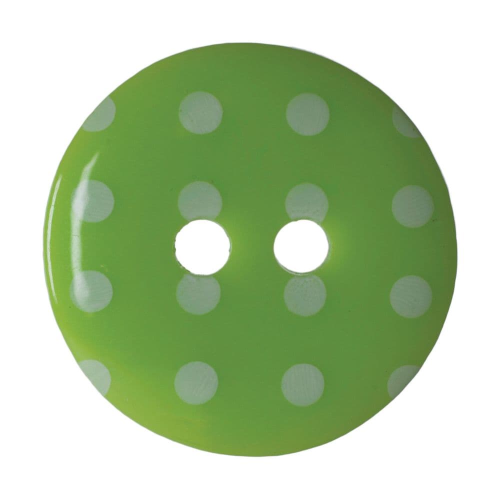 Hemline Round Lime Green with White Spots Buttons