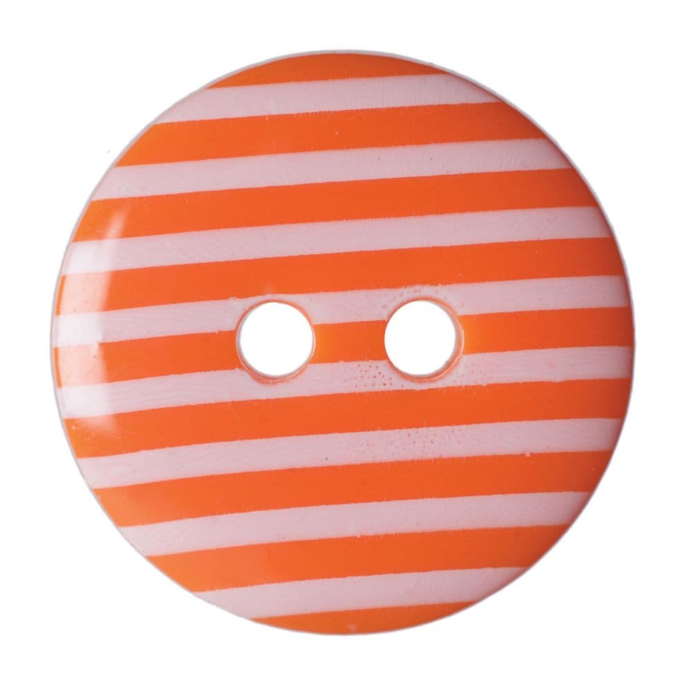 Hemline Round Orange / White Stripe Buttons