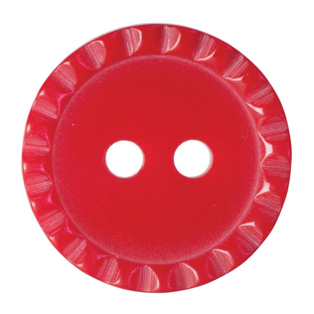 Hemline Round Red Crimp Edge Buttons