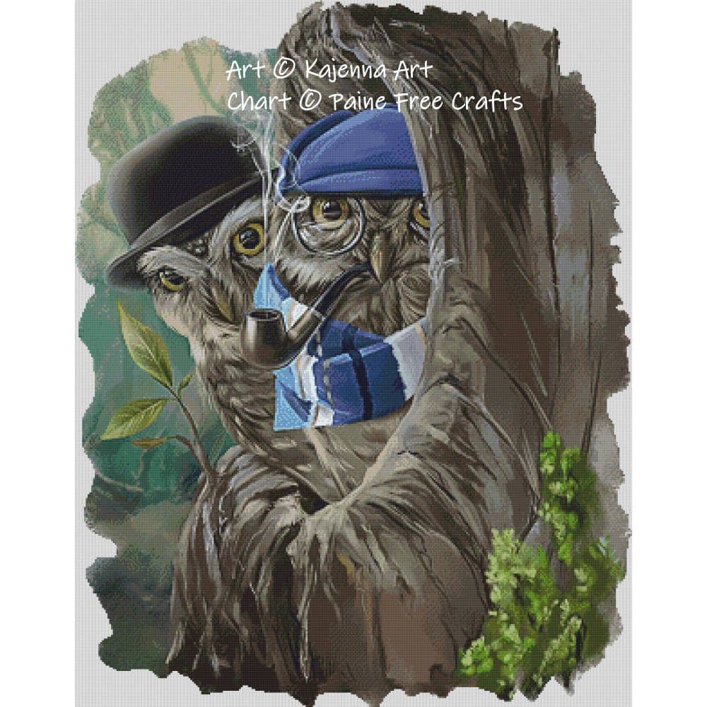 Holmes and Watson by Paine Free Crafts printed cross stitch chart