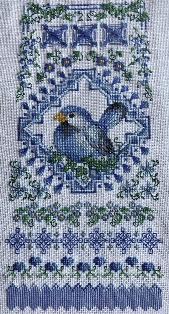 Lakeside Needlecraft Bluebird Band Sampler PDF cross stitch chart and ...