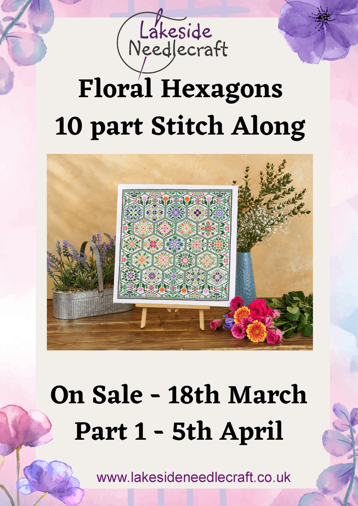 Lakeside Needlecraft Floral Hexagons Stitch Along PDF emailed chart ...