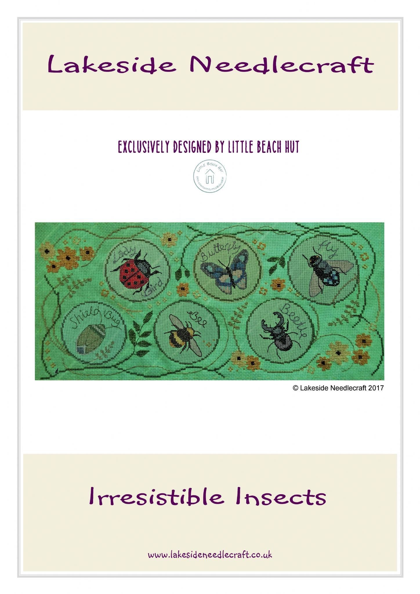 Lakeside Needlecraft Irresistible Insects printed cross stitch chart