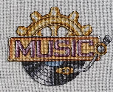 Lakeside Needlecraft Steampunk Musical Instruments printed cross stitch ...