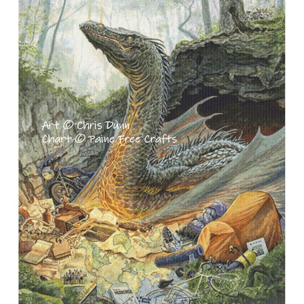 Luff Dragon by Paine Free Crafts printed cross stitch chart