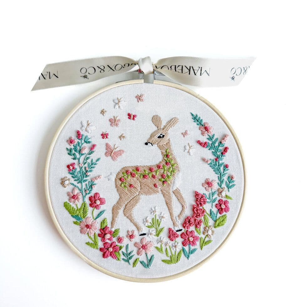 Makebox Frolicking Fawn embroidery kit