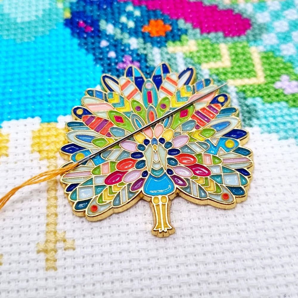 Mandala Peacock Needle Minder from Meloca Designs