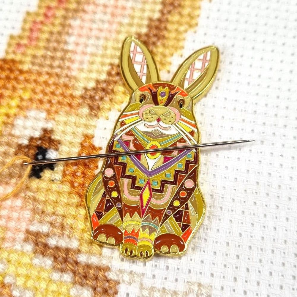 Mandala Rabbit Needle Minder from Meloca Designs