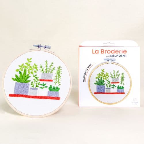 Milpoint Shades of Green Freestyle embroidery kit