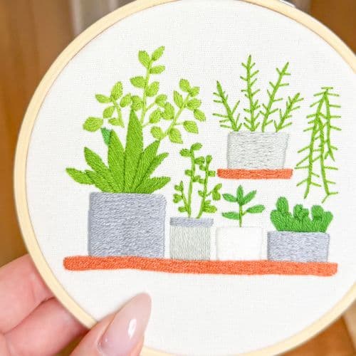 Milpoint Shades of Green Freestyle embroidery kit