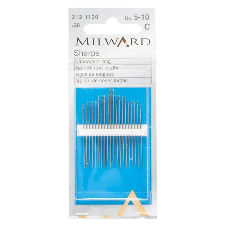 Milward Sharps needles size 5-10 - Pack of 20