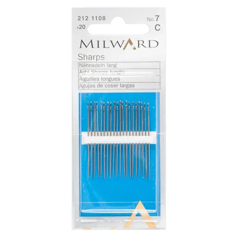 Milward Sharps needles size 7 - Pack of 20