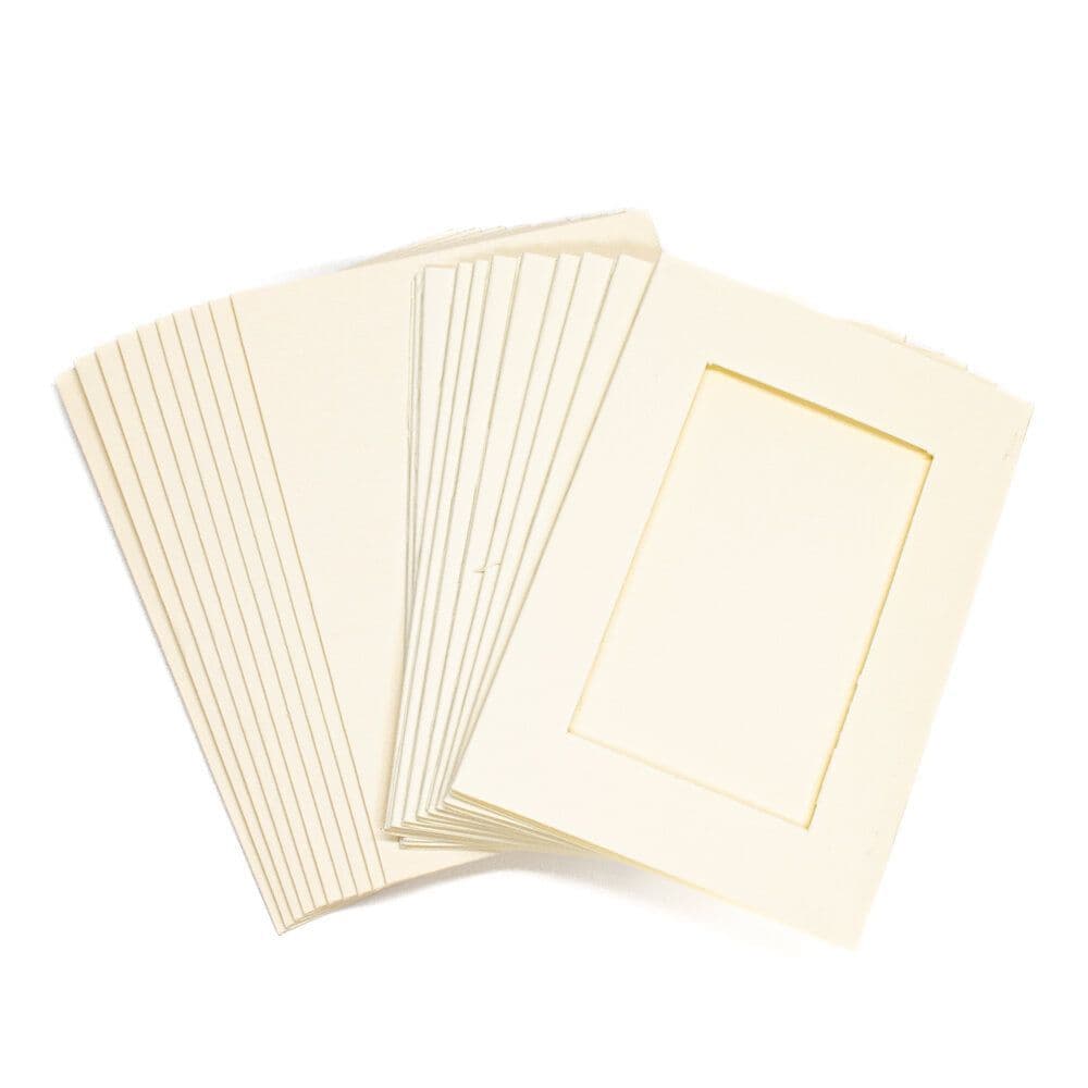 Mini Trifold Cream Rectangle Aperture Cards & Envelopes 10 Pack