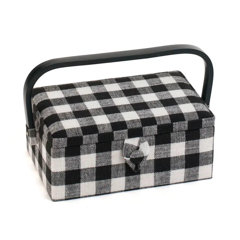 Monochrome Gingham Small Rectangle Sewing Box