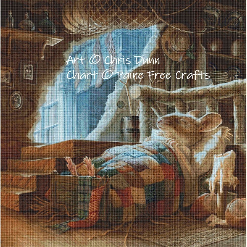 Not a Creature was Stirring by Paine Free Crafts printed cross stitch chart