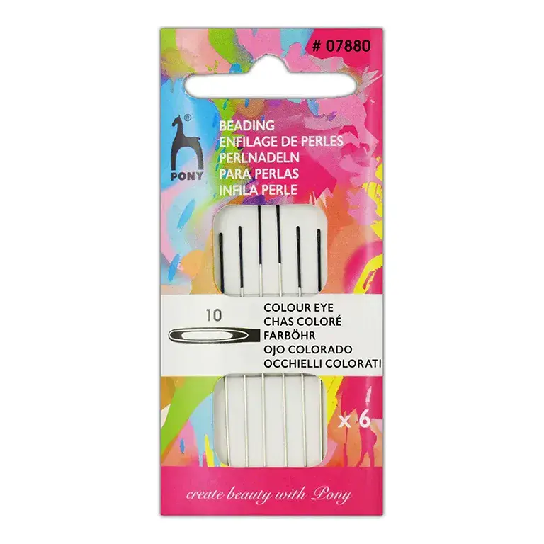 Pony Hand Sewing Needles Beading Colour-Coded Eye Size 10