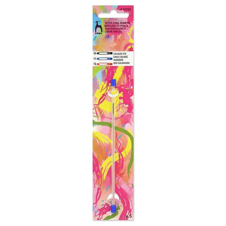 Pony Hand Sewing Needles Beading Ultra Long Colour-Coded Eye Sizes 10-12
