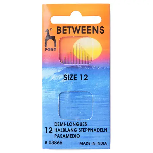 Pony Hand Sewing Needles Betweens Gold Eye Size 12