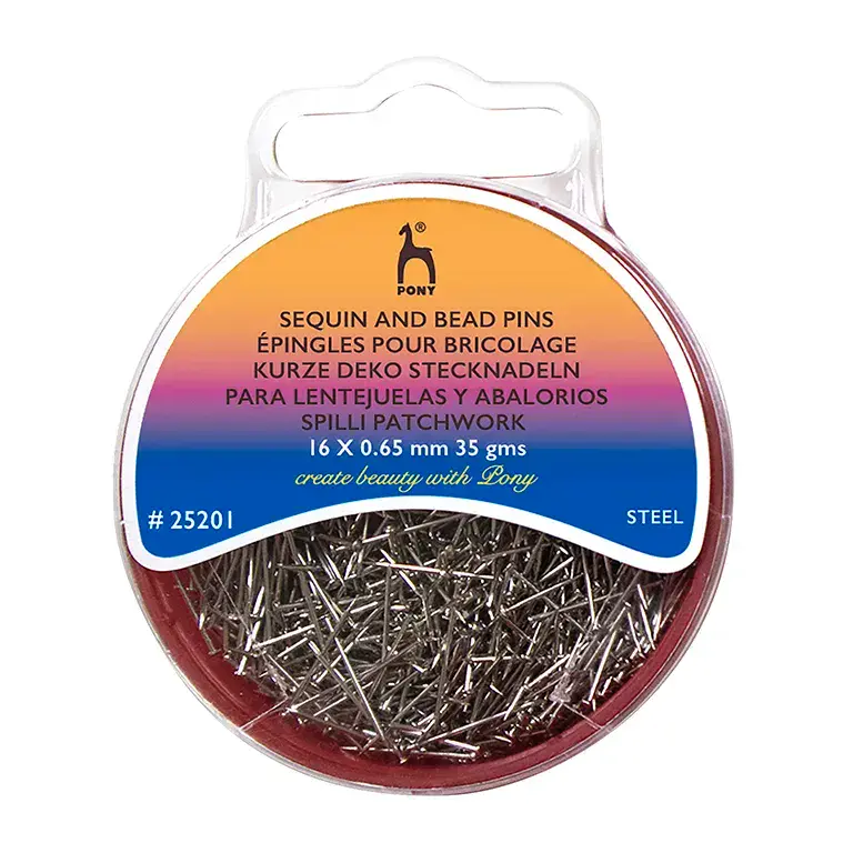 Pony Pins Sequin & Bead - Steel