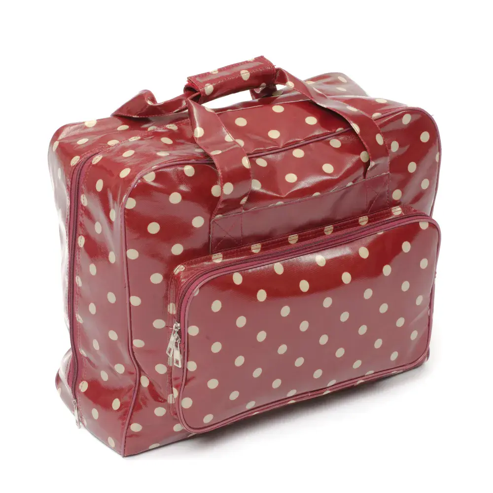 Red Spot Glossy PVC Sewing Machine Bag