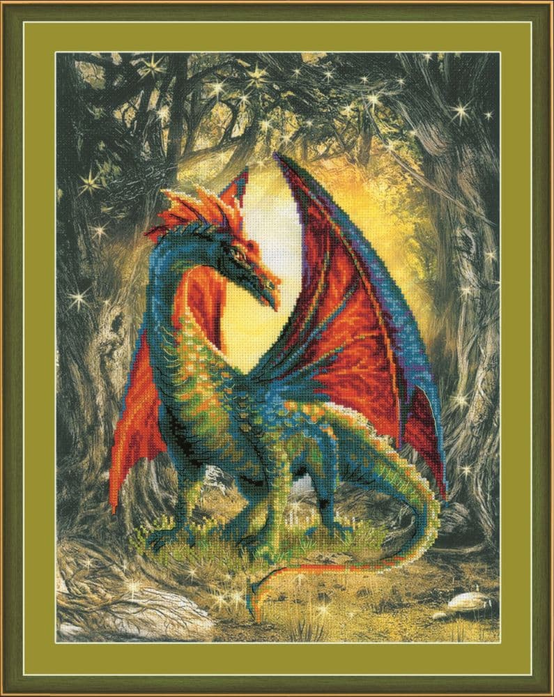 RIOLIS Forest Dragon Embellished Cross Stitch Kit