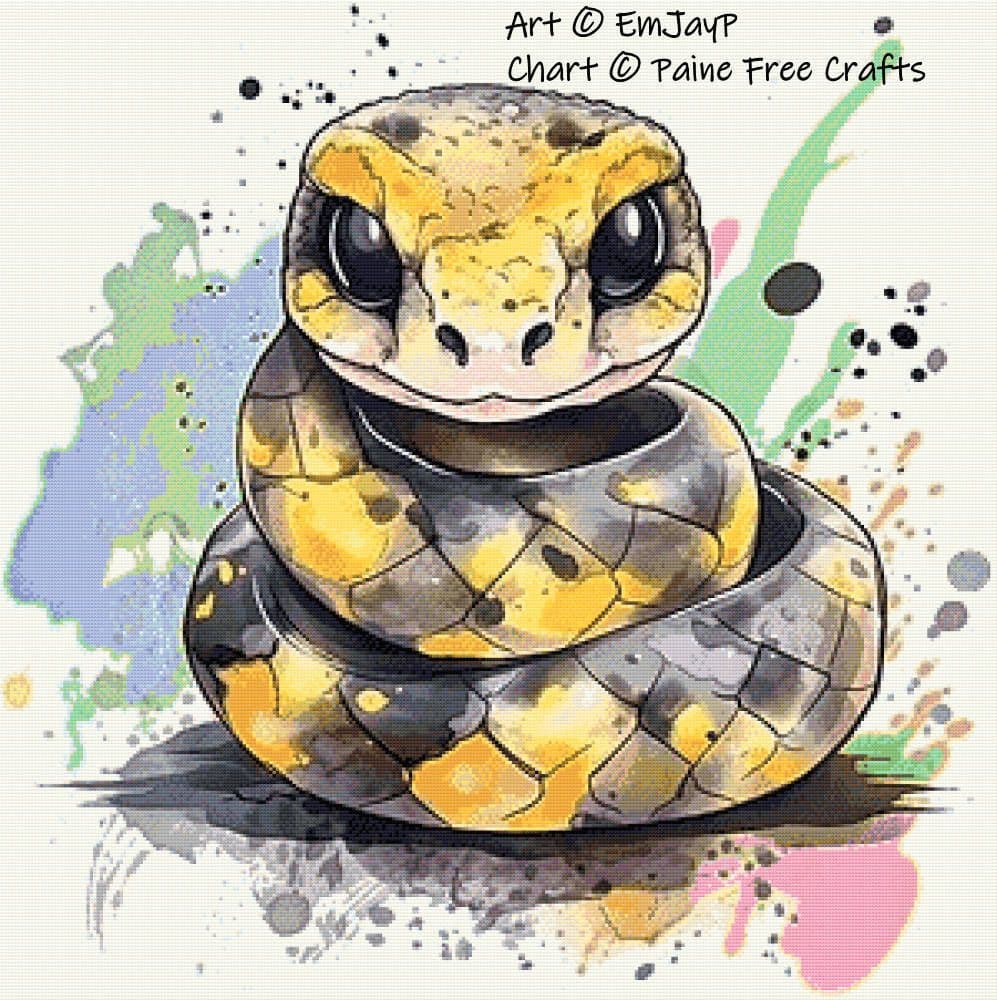 Royal Python by Paine Free Crafts printed cross stitch chart