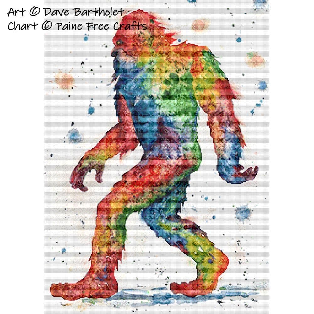 Sasquatch by Paine Free Crafts printed cross stitch chart