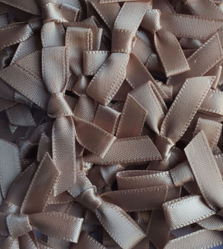 Satin Bows 7mm x 10 - Tan