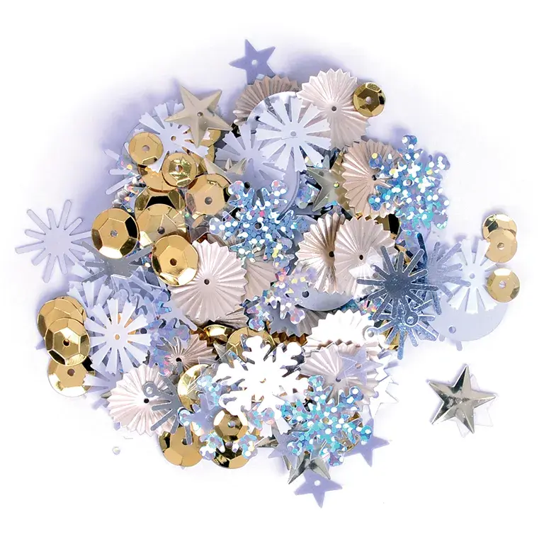 Sequins Assorted Shapes & Sizes Silver and Gold 20g