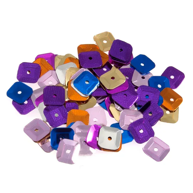 Sequins Square 7mm Multi-coloured Pack of 140