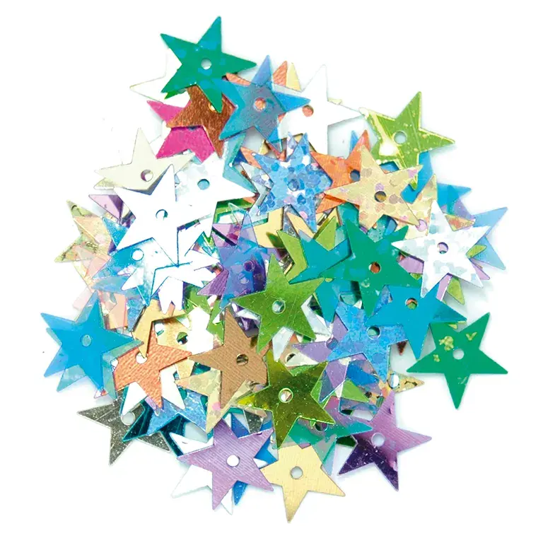 Sequins Stars 10mm Multi-coloured