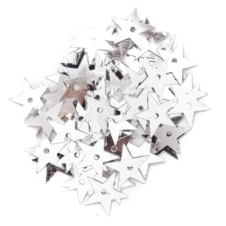 Sequins Stars 10mm Silver