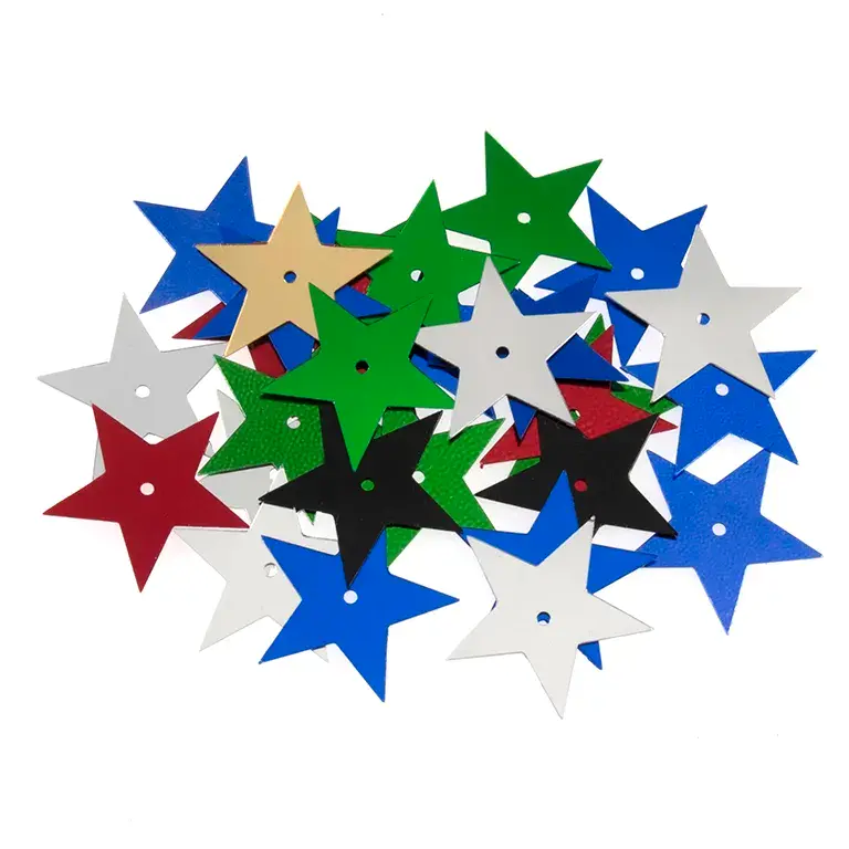 Sequins Stars 30mm Multi-coloured Pack of 23