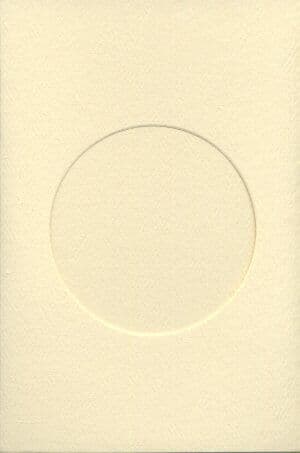 Small Ivory Circle Opening Aperture Window Card & Envelopes - 10 Pack