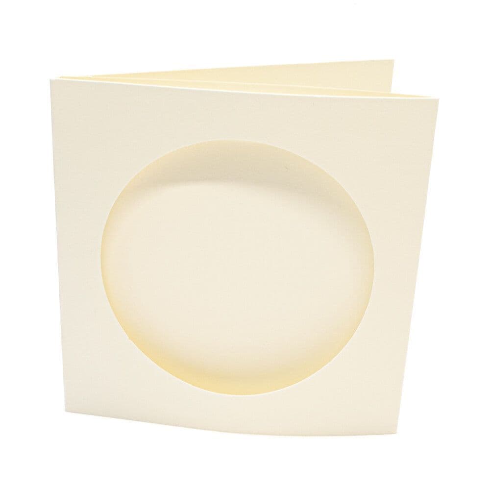 Small Trifold Cream Round Aperture Cards & Envelopes 10 Pack