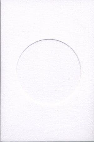 Small White Circle Opening Aperture Window Card & Envelopes - 10 Pack