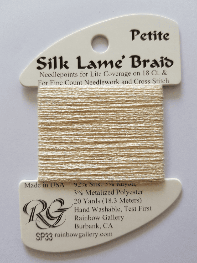 SP33 Eggshell Petite Silk Lame Braid