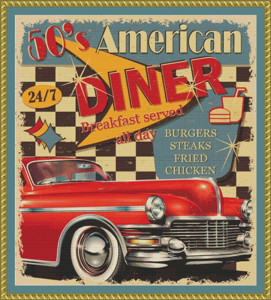 American Diner Signs Personalised American Diner Necklace Or Brooch By